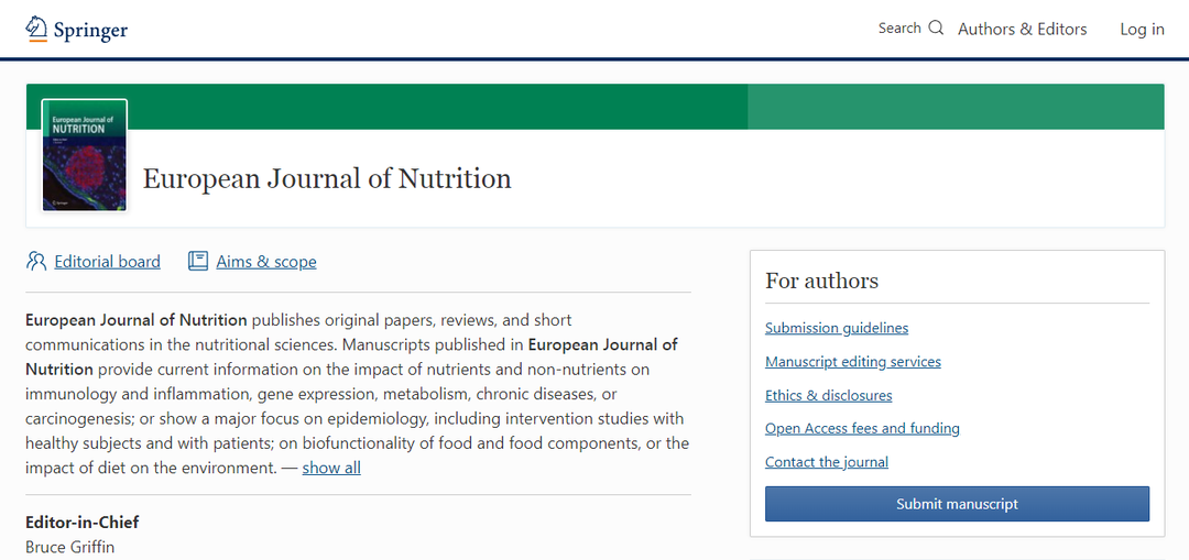 SCI European Journal Of Nutrition sci-european-journal-of-nutrition